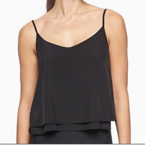 Athleta | Tops | Athleta Malta Black Cropped Layered Cami Tank | Poshmark